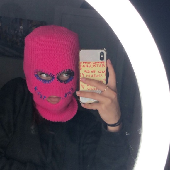 Accessories | Custom Hot Pink Smiley Ski Mask | Poshmark
